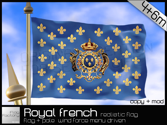 Second Life Marketplace - Royal french flag * Fleur de Lis * royal flag medieval * copy/mod